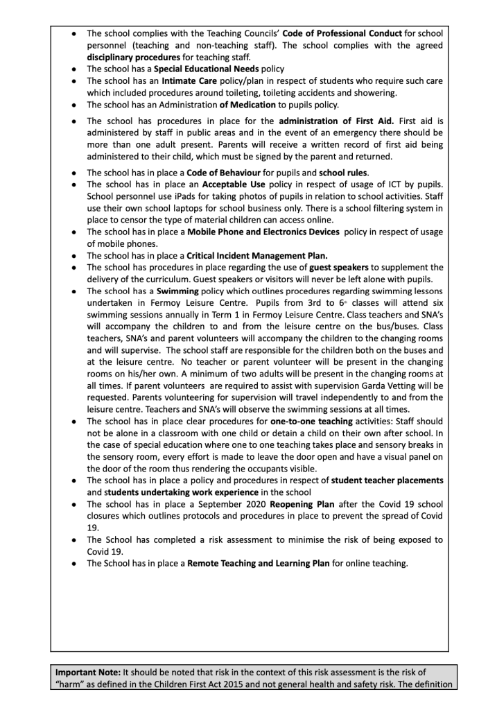 Child Safeguarding Risk Assessment